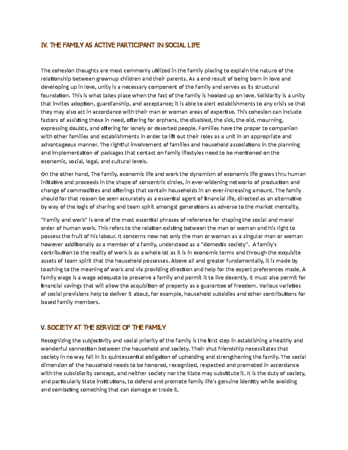Principle of participation summary - IV. THE FAMILY AS ACTIVE ...