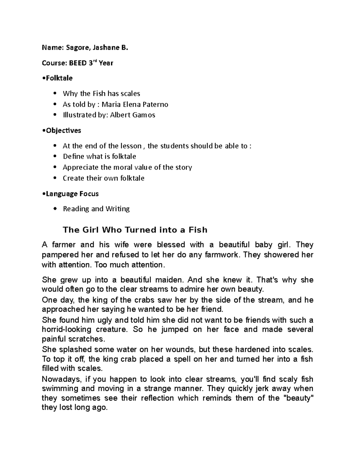 Interjection lesson plan - BS Education - Studocu