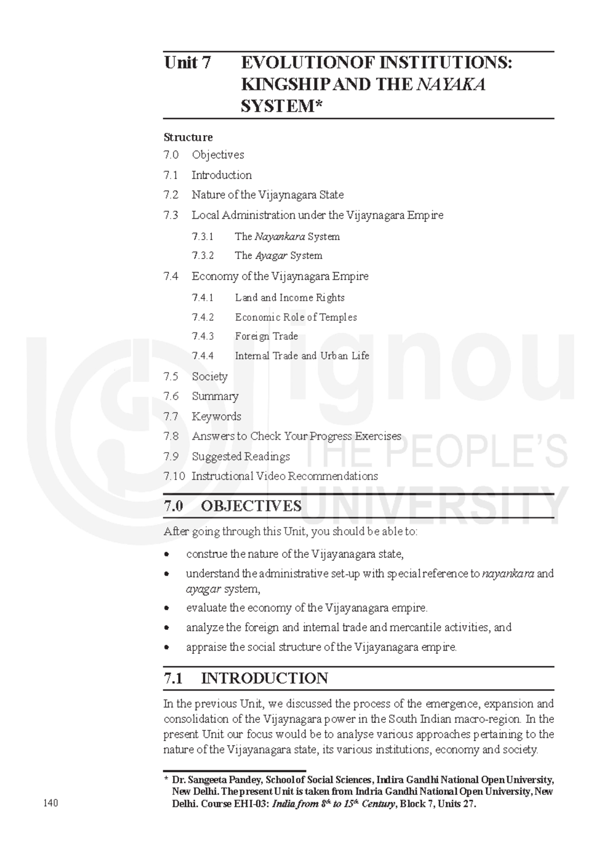 Unit-7 - ignou notes - 140 Political Formations Unit 7 EVOLUTIONOF ...