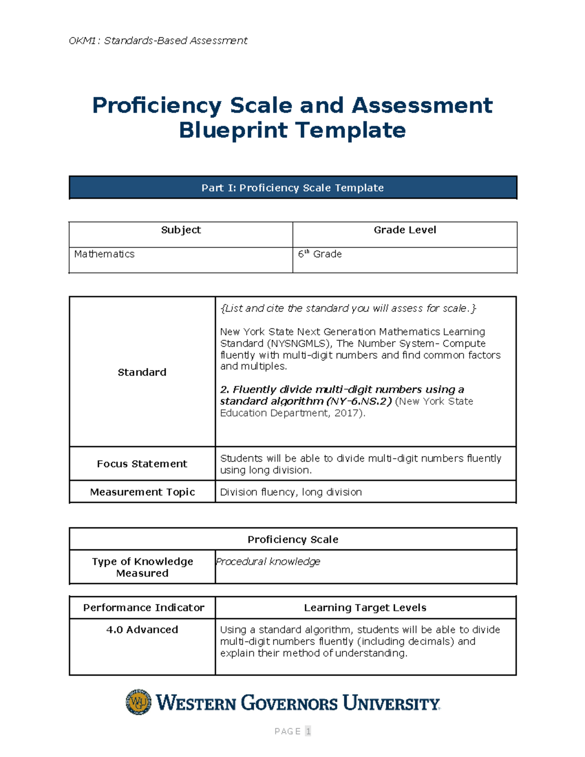OKM1- Standards-Based Assessment - OKM1: Standards-Based Assessment ...