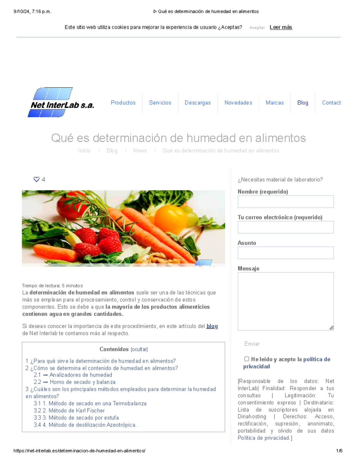 Qué es determinación de humedad en alimentos - Esto se debe a que la ...