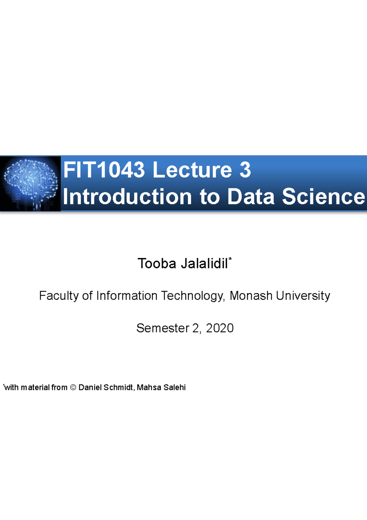 FIT 1043 Lecture Notes Full Final Number 3 - FIT1043 - Monash - Studocu