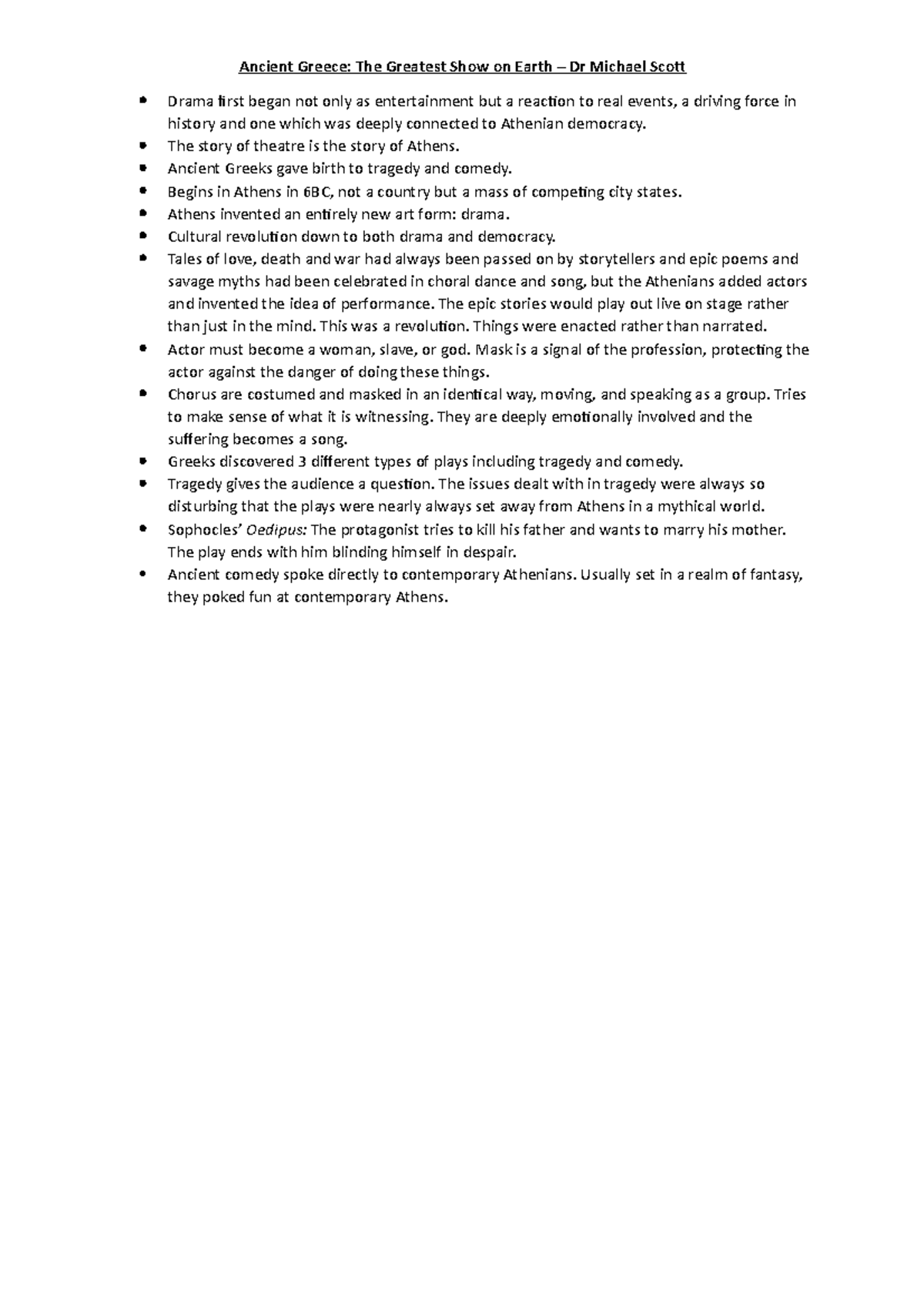 Ancient Greece The Greatest Show on Earth - The story of theatre is the ...