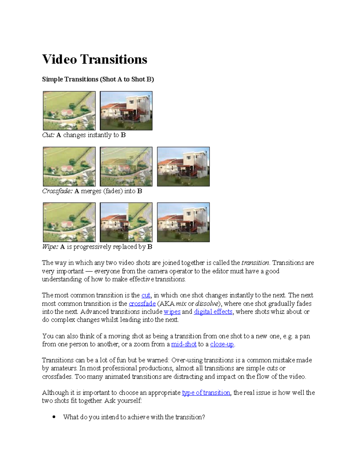 Video Transitions videography - Video Transitions Simple Transitions ...