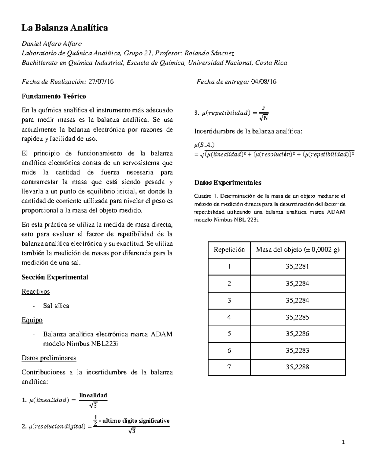 La Balanza Analítica - Reporte - Warning: TT: undefined function: 22 La Balanza Analítica Daniel ...