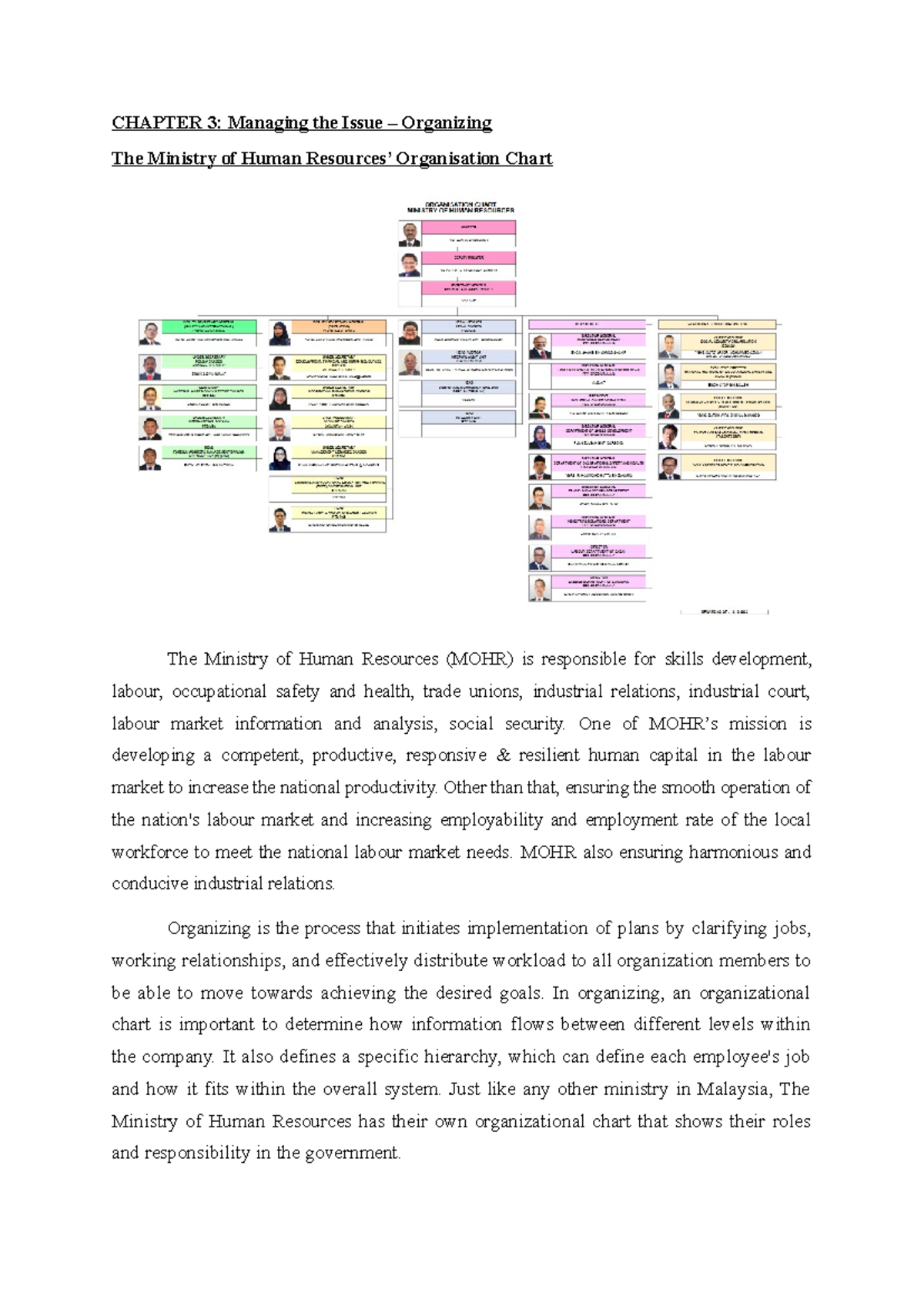 Chapter 3 Organizing - notes - CHAPTER 3: Managing the Issue ...