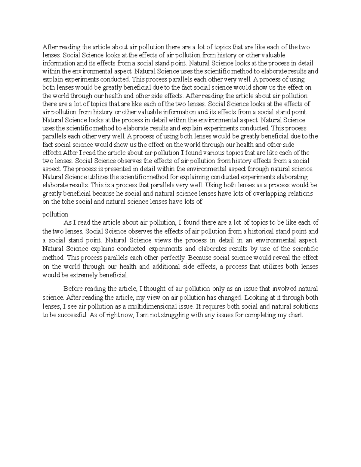 Discussion Module 2 - Coursework - After reading the article about air ...