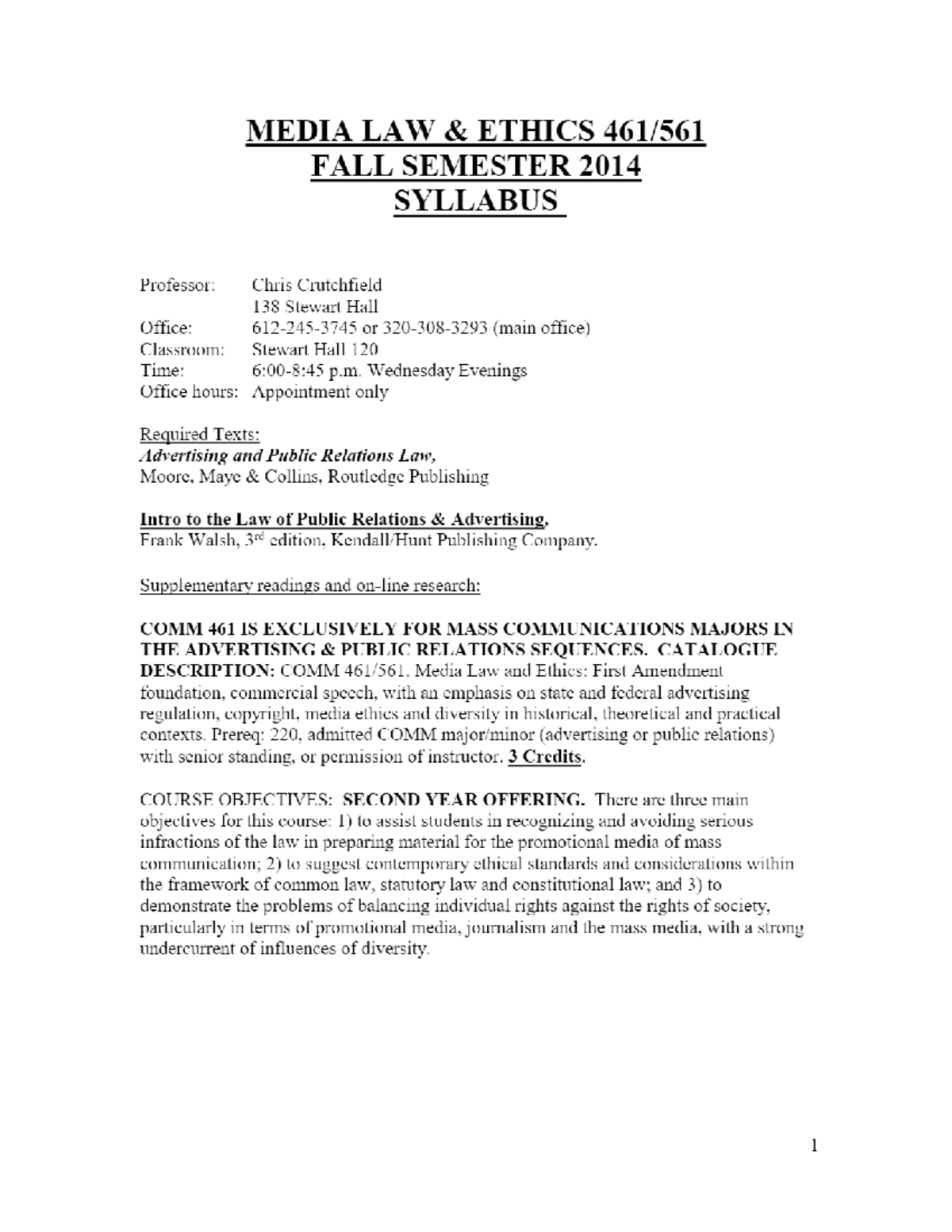 Media LAW and Ethics FOR Promotional Communicators - COM 410 - Studocu