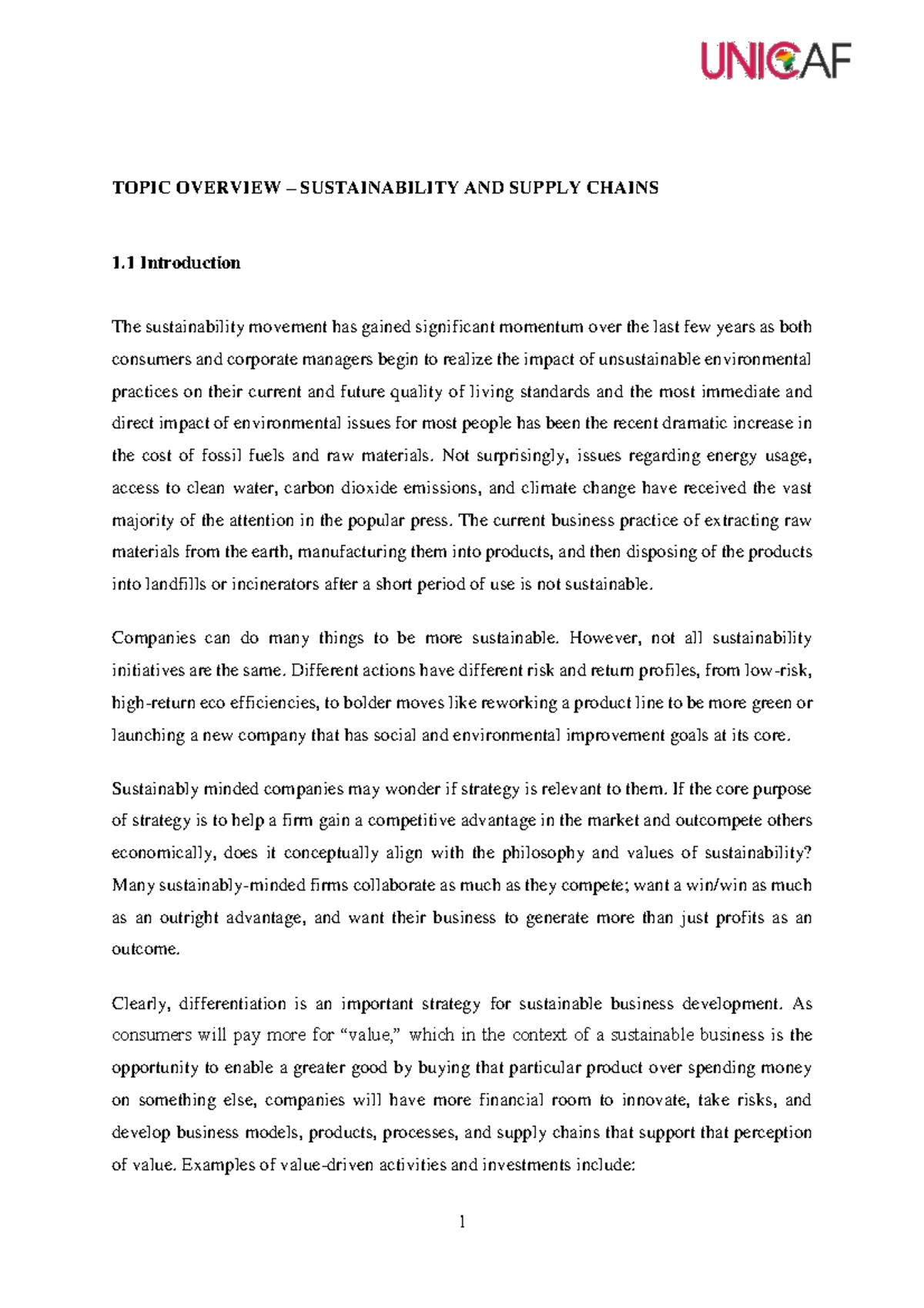 Topic Overview Week 9 - Summary Markerting - TOPIC OVERVIEW ...