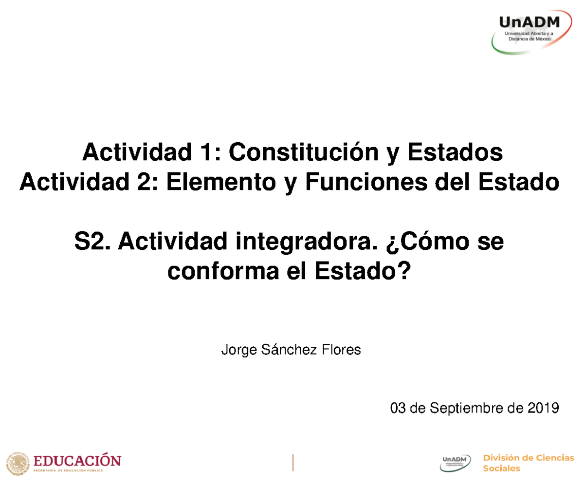 M2 U1 S2 JOSF - no hay nada - Actividad 1: Constitución y Estados ...