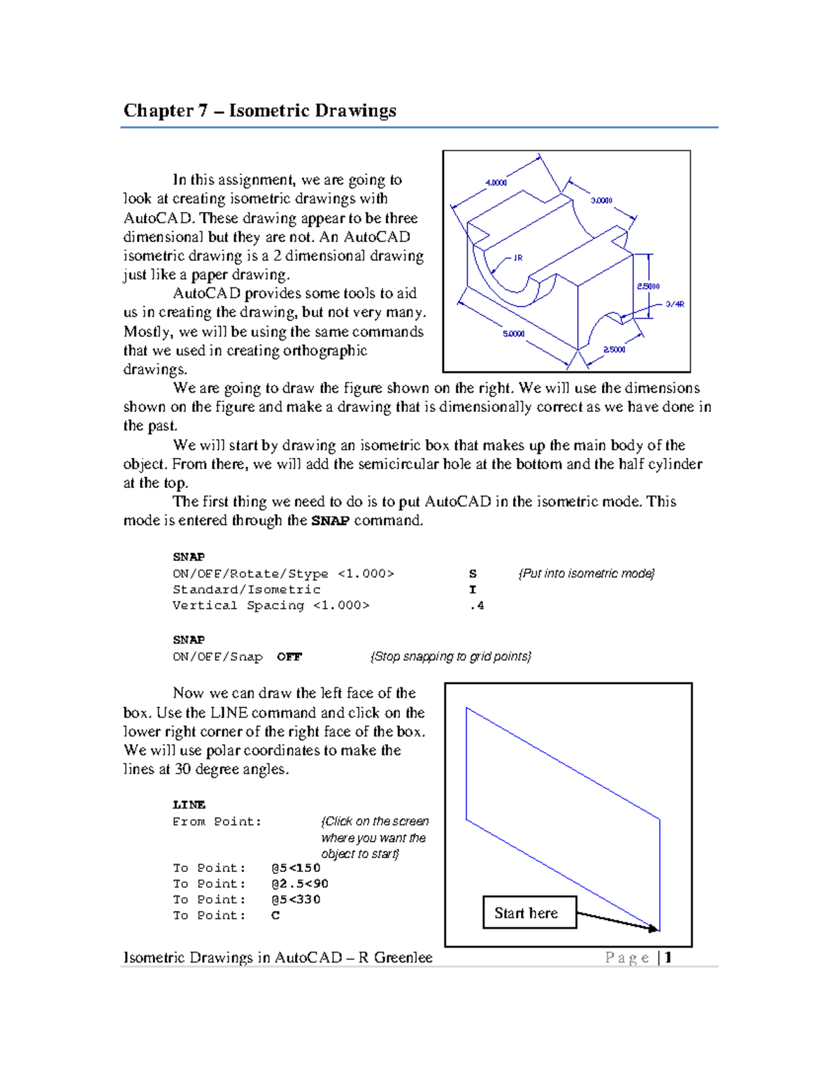 Auto CAD 7 - Autocad - Chapter 7 – Isometric Drawings In this ...