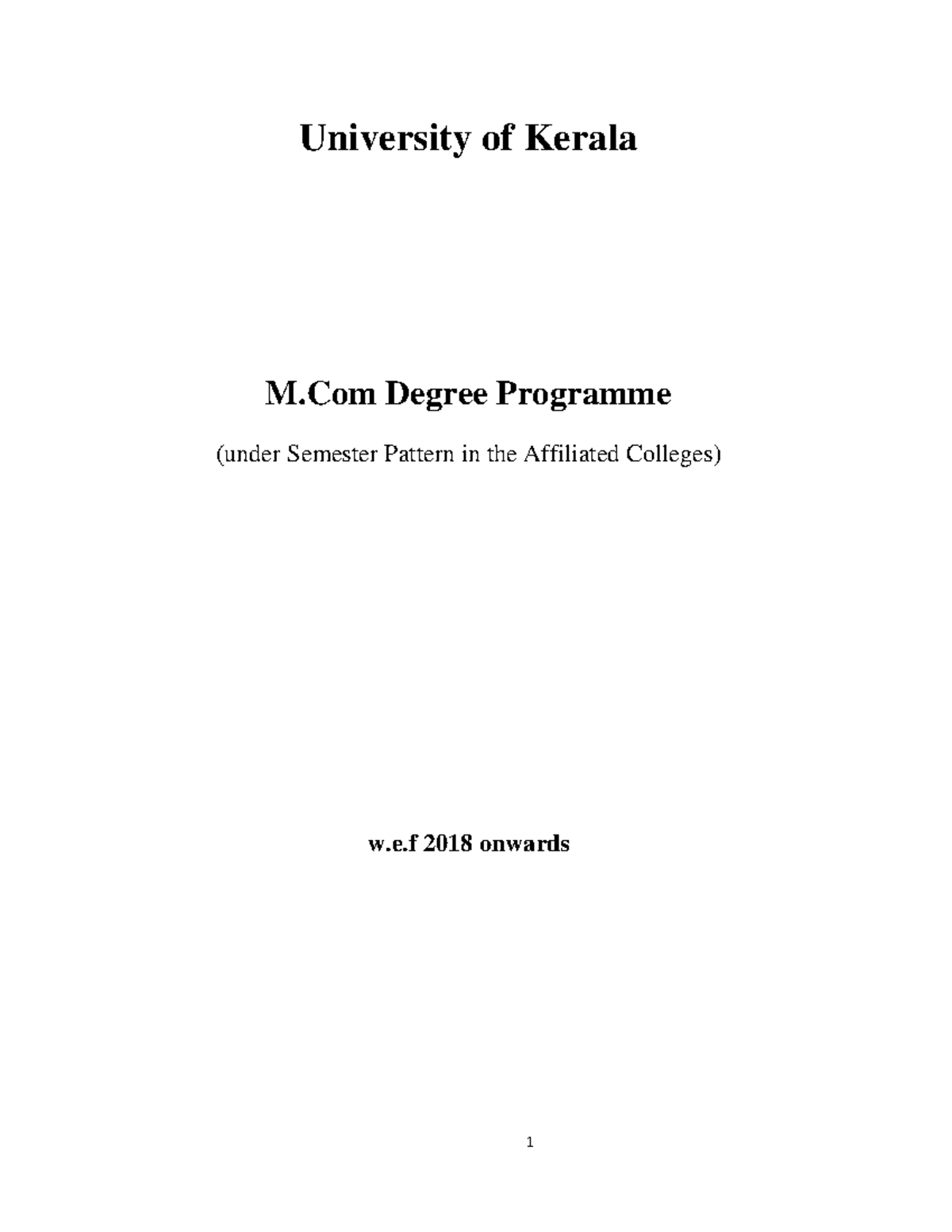 Combinepdf 1528879780 modified - University of Kerala M Degree Programme (under Semester Pattern ...