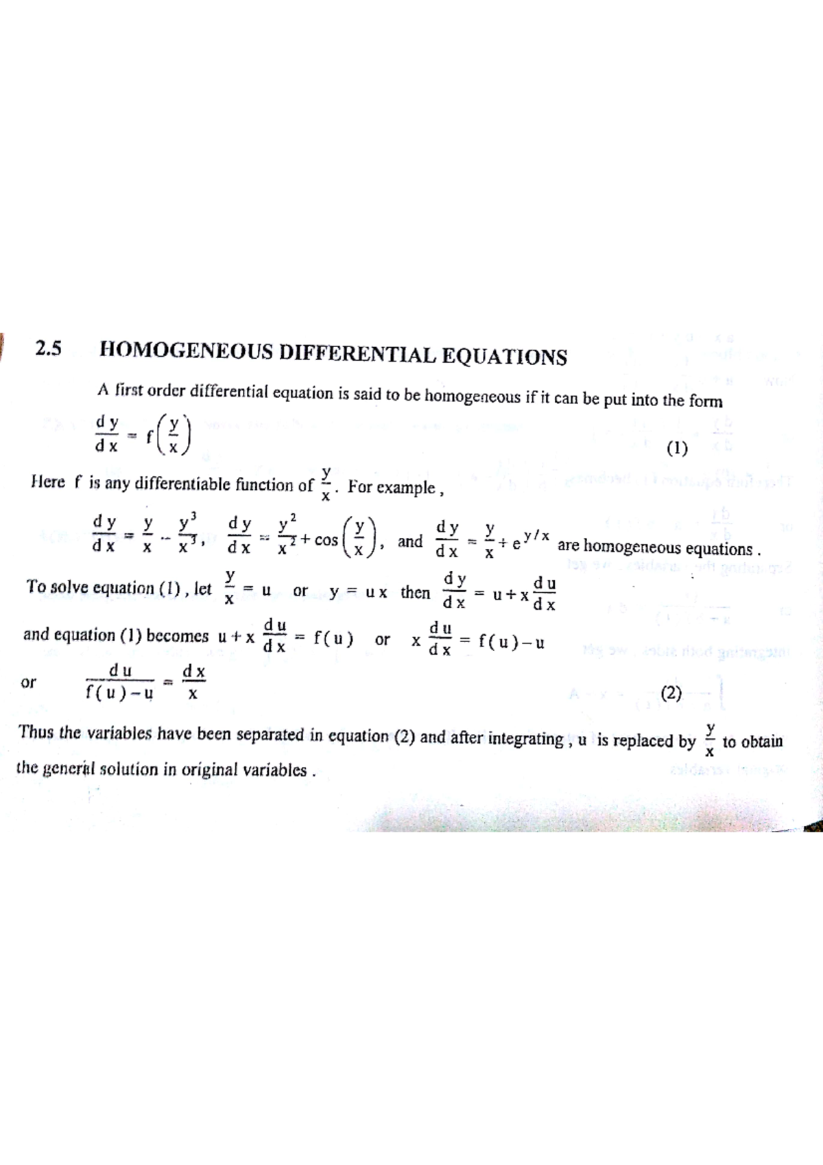 Homogeneous Diff Equations - bachelor of science in civil engineering ...