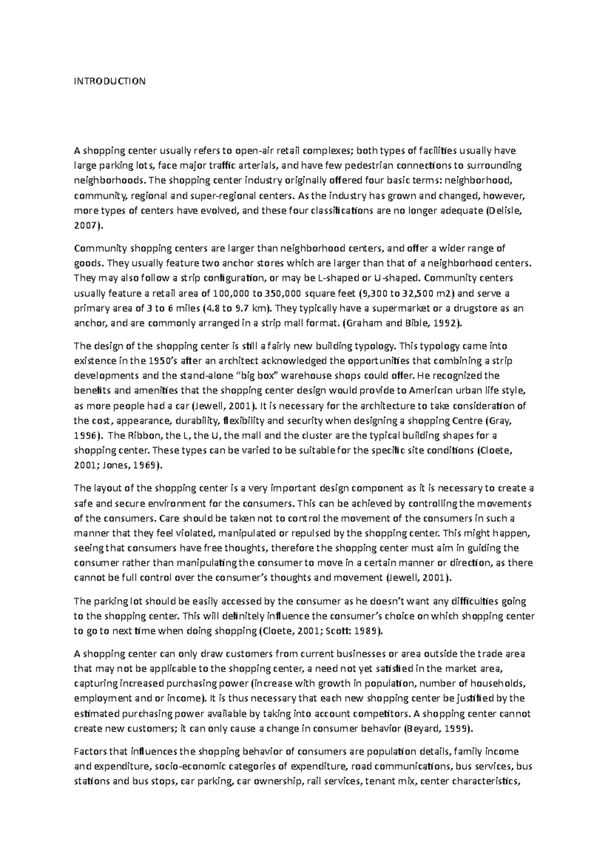 Community shopping centre project proposal sample 000 - INTRODUCTION A ...