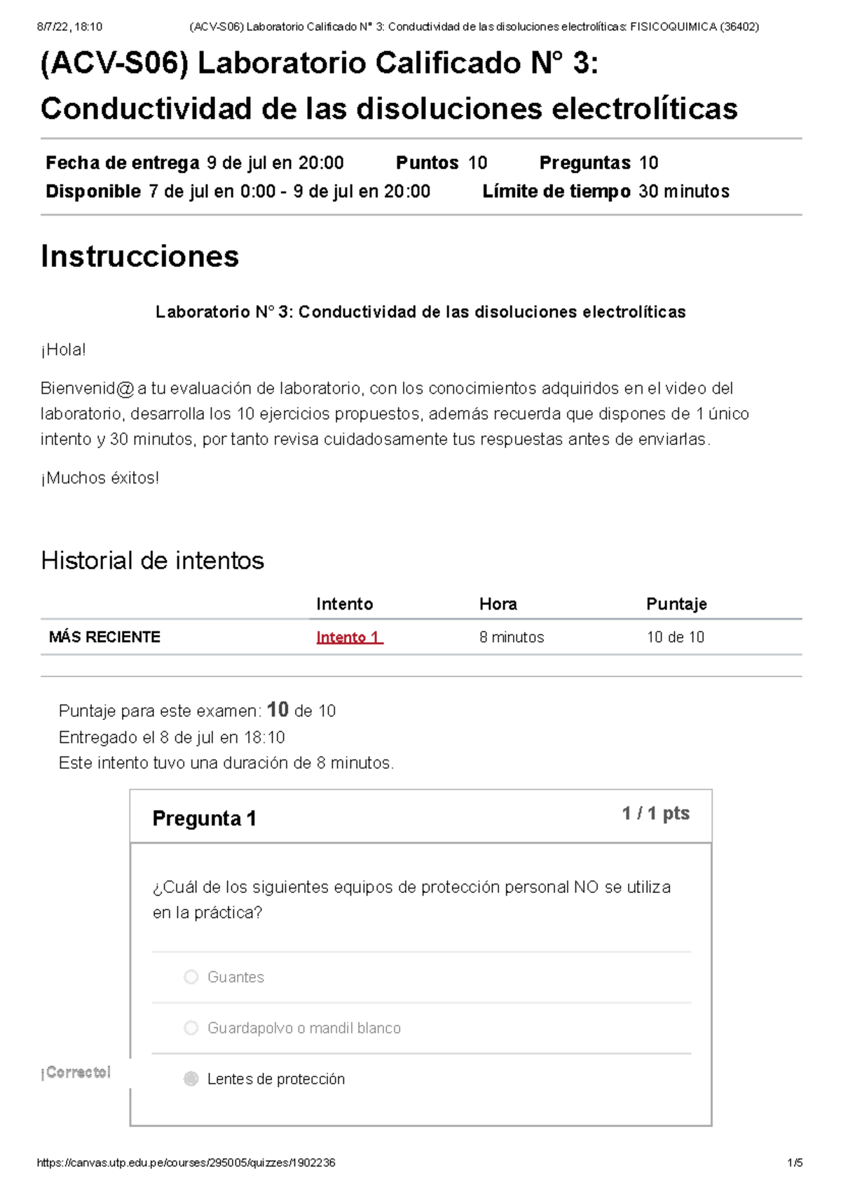 (ACV-S06) Laboratorio Calificado N° 3 Conductividad de las disoluciones electrolíticas ...