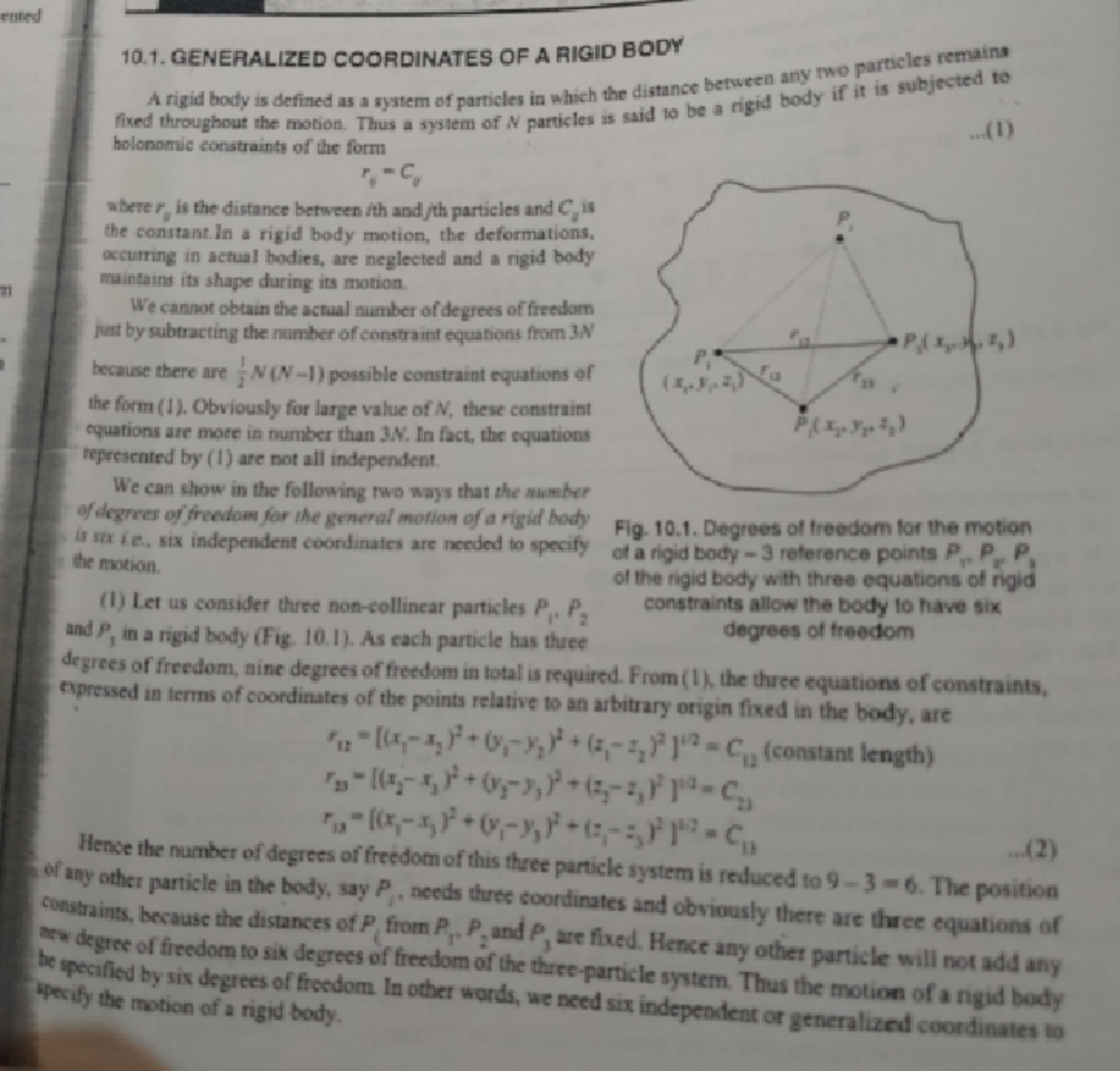 Generalized coordinates of rigid body - Physics - Studocu