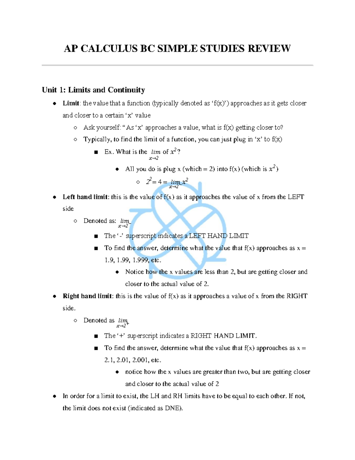 6062affd0fe7044b4fe2f918 SS-AP-Calc-BC - AP CALCULUS BC SIMPLE STUDIES ...