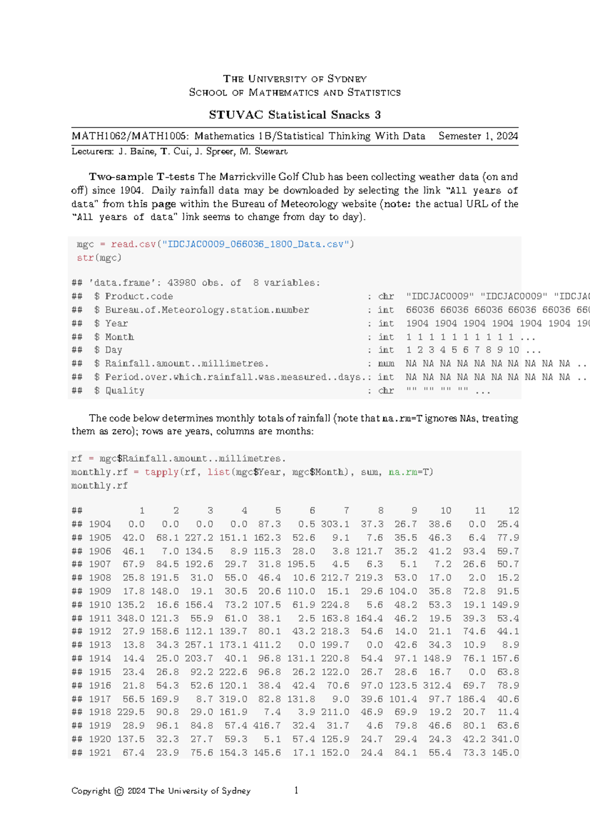 Stuvac-snacks 3 - Stuvac snack 3 math1062 - The University of Sydney ...
