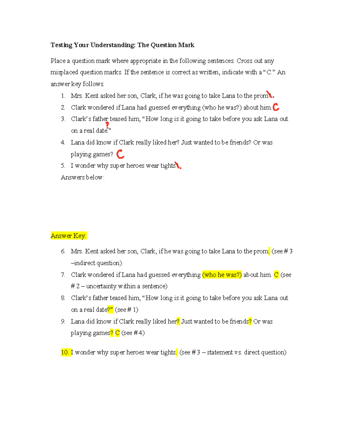 Questionmark practice - Testing Your Understanding: The Question Mark ...