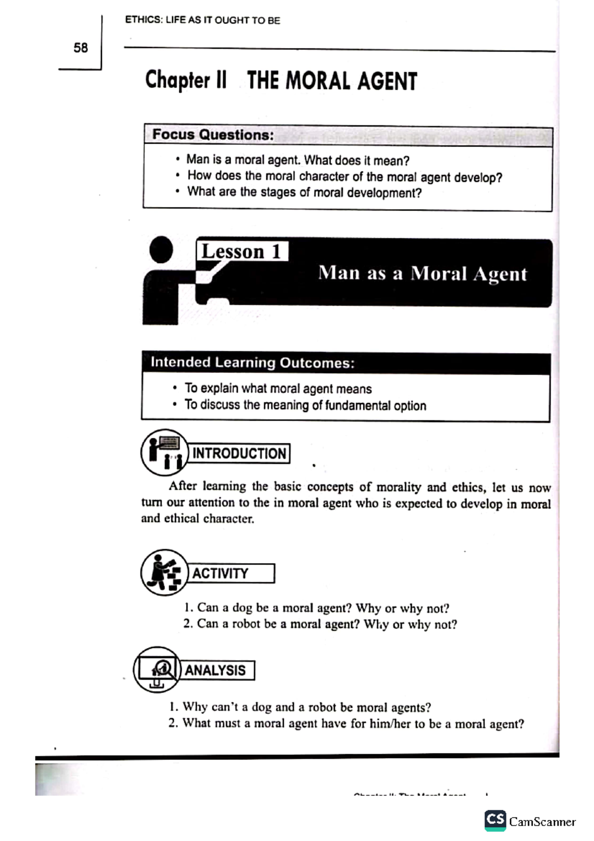 Chapter 2 lesson 1 - Moral - ETHICS: LIFE AS IT OUGHT TO BE 58 Chapter ...
