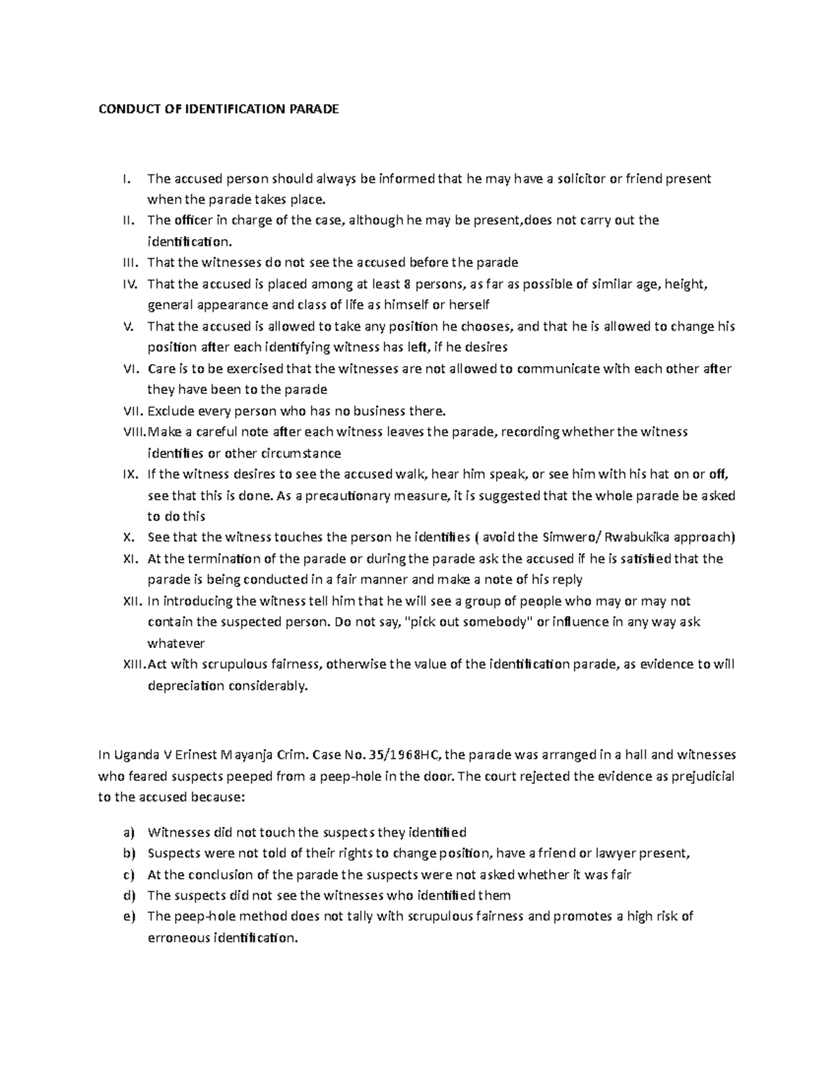 Conduct OF IDENTIFICATION-WPS Office - CONDUCT OF IDENTIFICATION PARADE ...