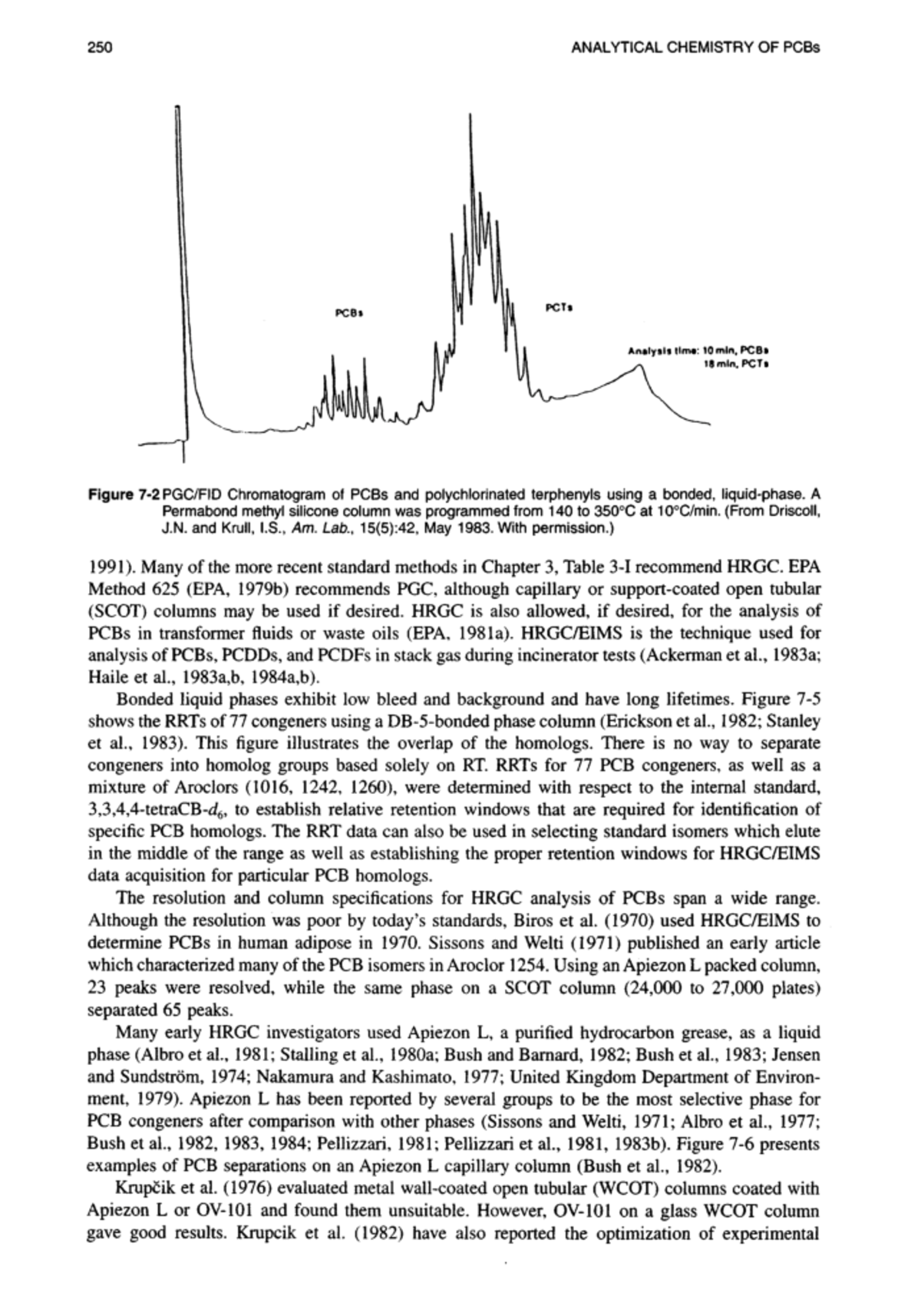 Analytical chemistry of pcbs 89 - 250 ANALYTICAL CHEMISTRY OF PCBs ...
