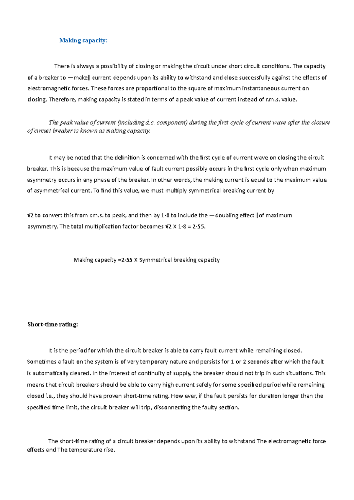 Making capacity - Making capacity: There is always a possibility of ...