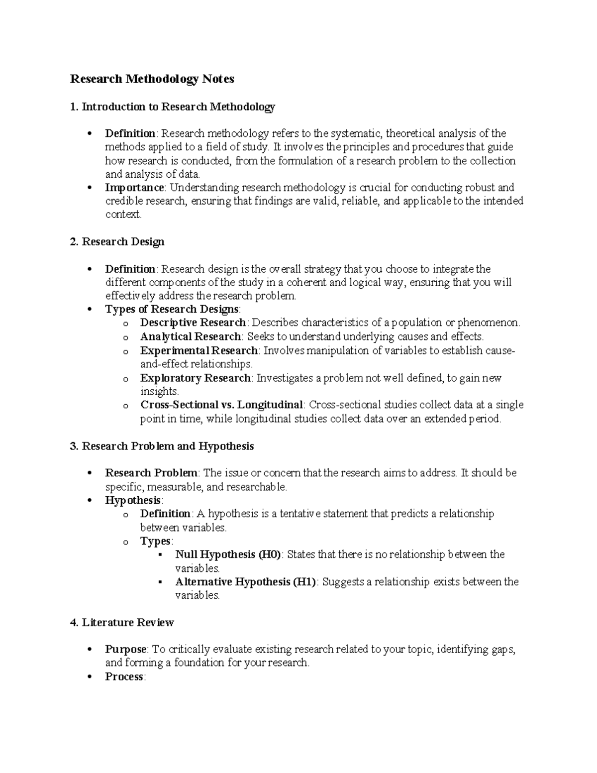 Research Methodology Notes - Research Methodology Notes Introduction to ...