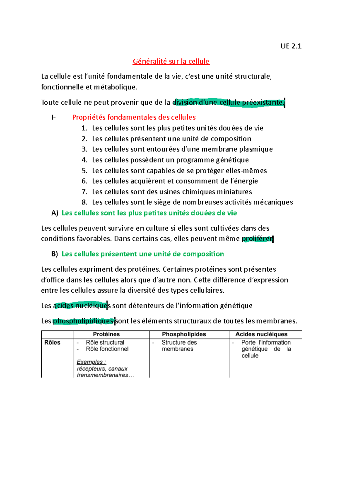 Généralité sur la cellule - UE 2. Généralité sur la cellule La cellule ...