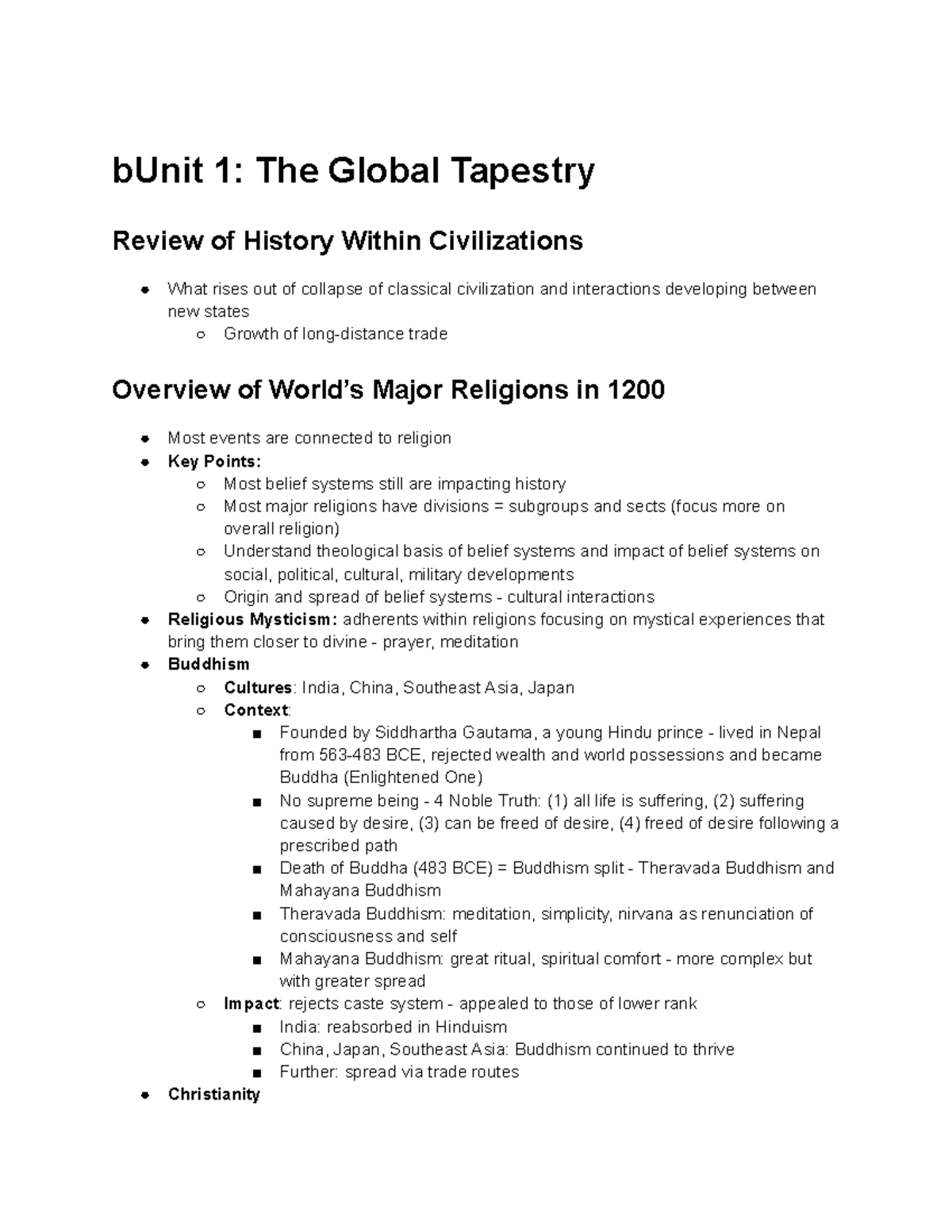 Untitled document - Ap world notes - bUnit 1: The Global Tapestry ...