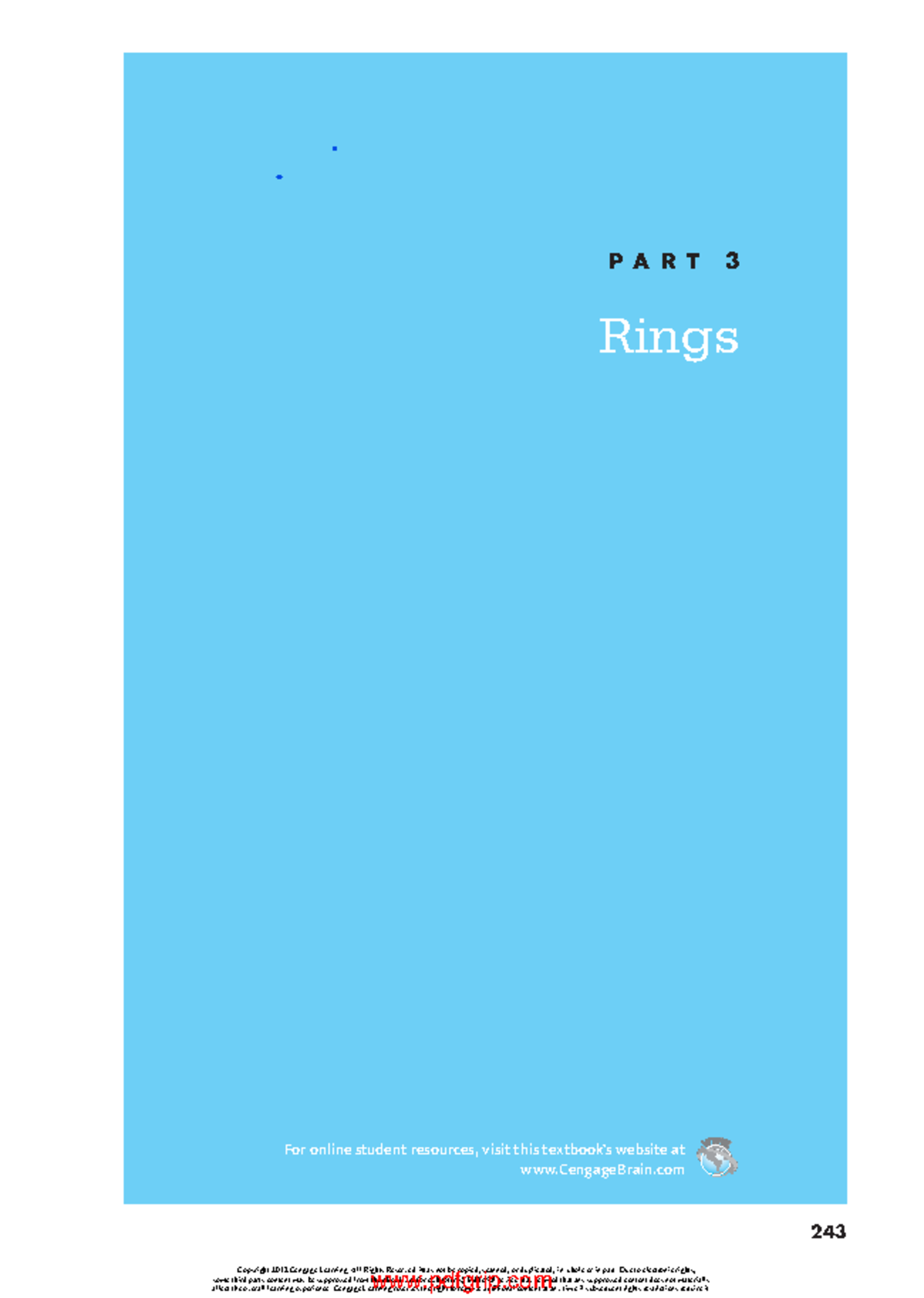 Contemporary Abstract Algebra 14 - 243 P A R T 3 Rings For online ...