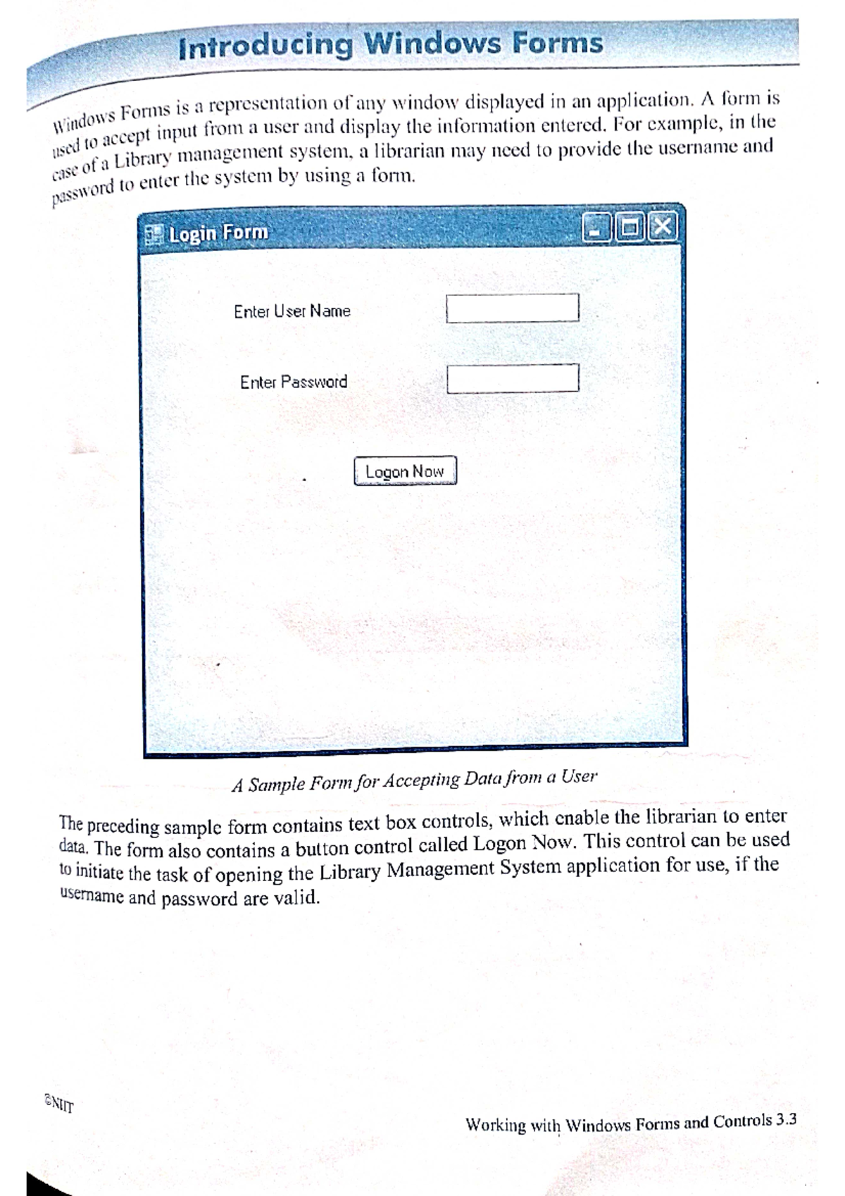 Working with windows forms - Computer Programming - MG University - Studocu