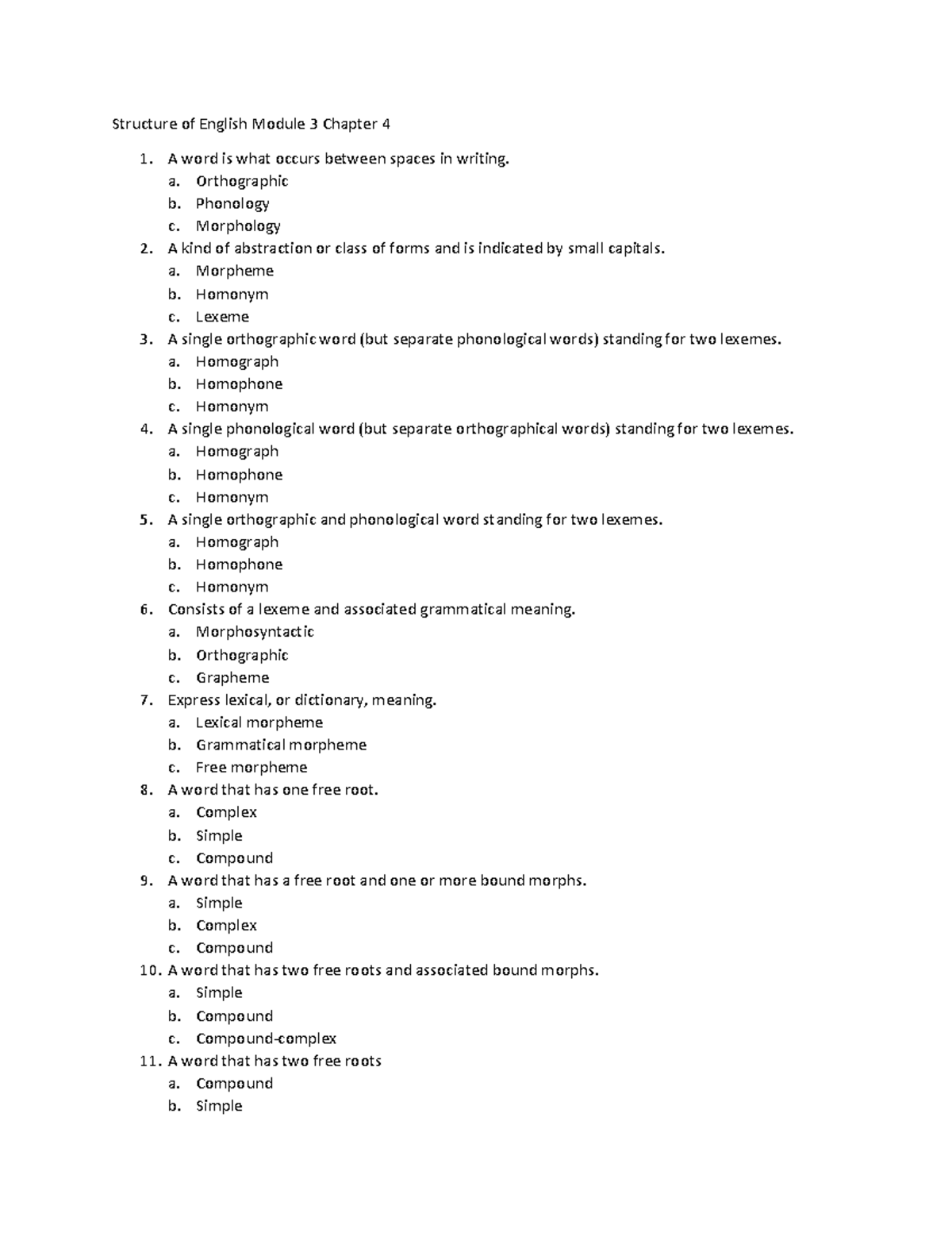 Structure of English Module 3 Chapter 4 Reviewer - Structure of English Module 3 Chapter 4 A ...