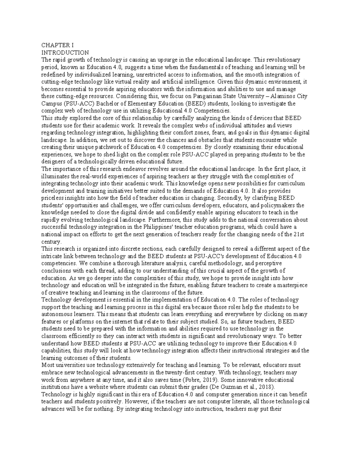 Chapter I - CHAPTER I INTRODUCTION The rapid growth of technology is ...