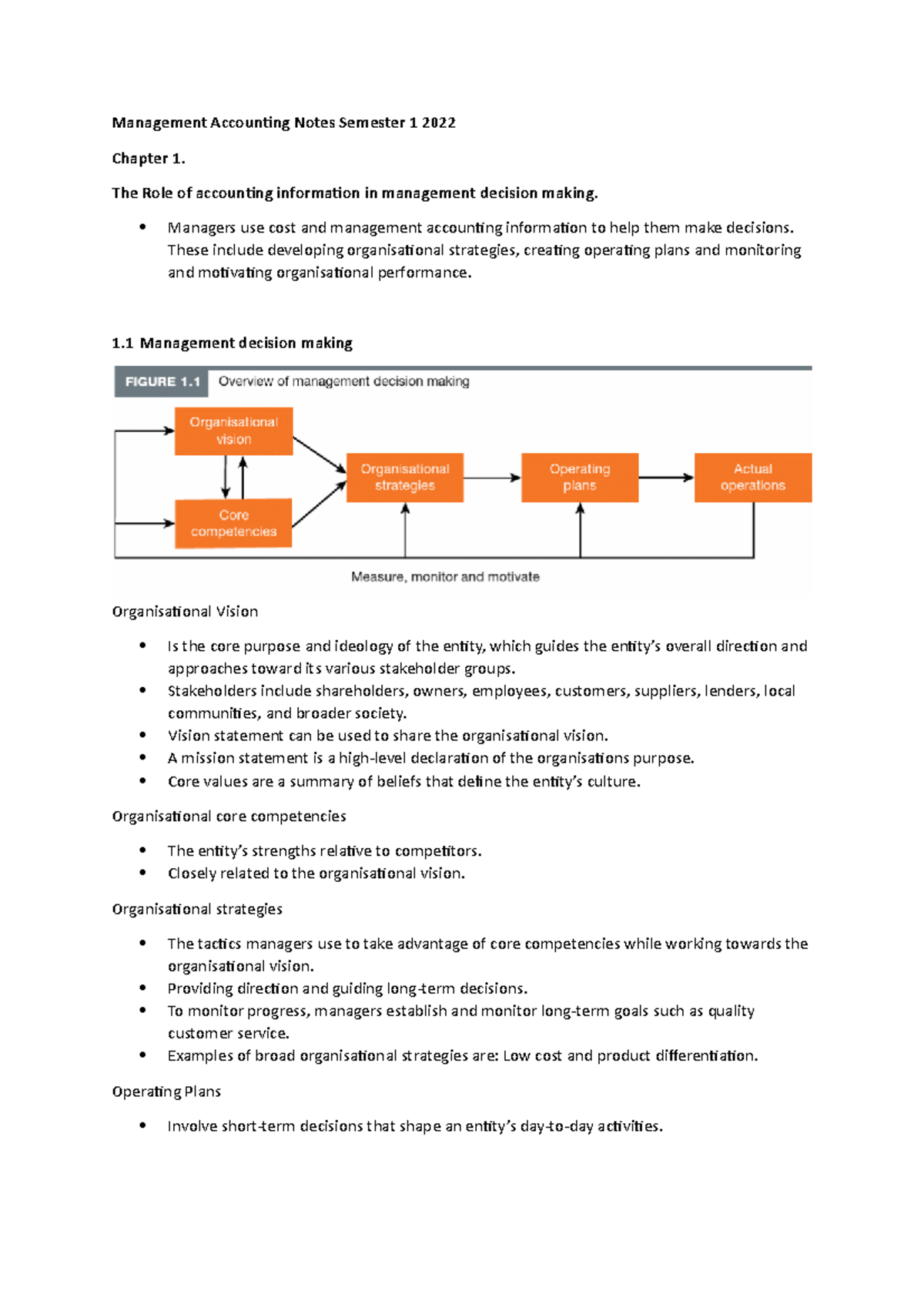 Management Accounting Notes Week 1 2022 - Management Accounting Notes ...