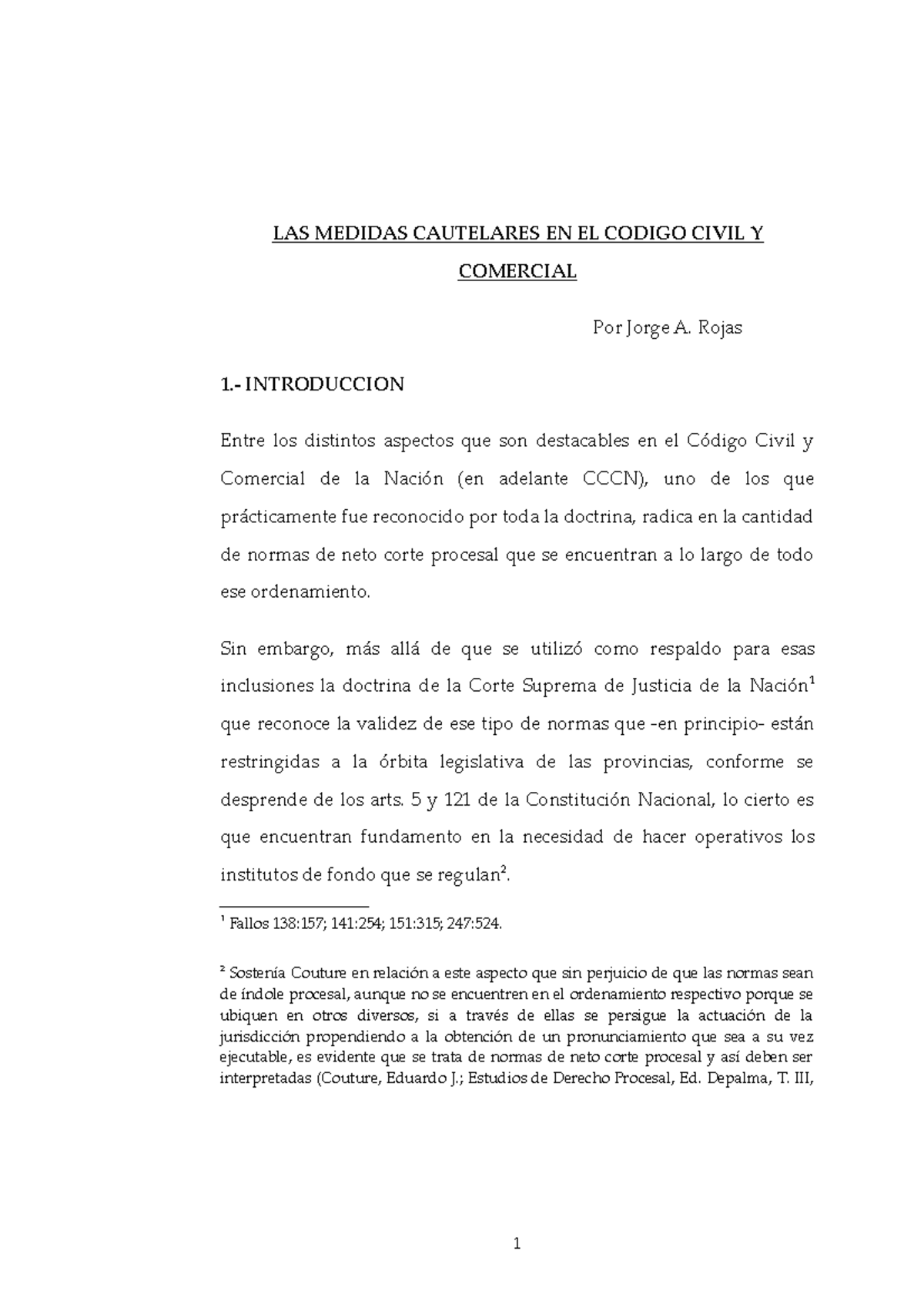 Las medidas cautelares en el CCCN - LAS MEDIDAS CAUTELARES EN EL CODIGO ...