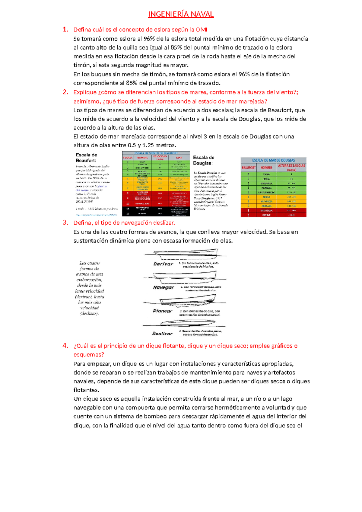 Ingeniería Naval ft - INGENIERÍA NAVAL 1. Defina cuál es el concepto de ...