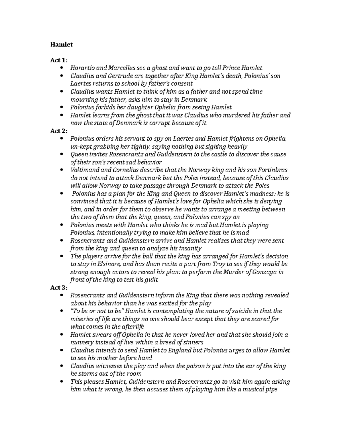 Shakespeare Summaries - Hamlet Act 1: Horartio and Marcellus see a ...