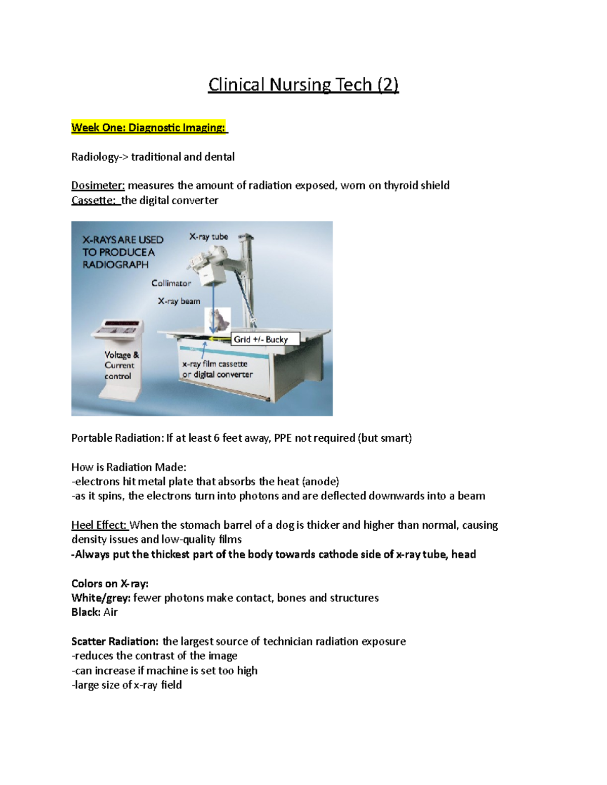 Clinical Nursing Tech (2) Notes - Clinical Nursing Tech (2) Week One ...