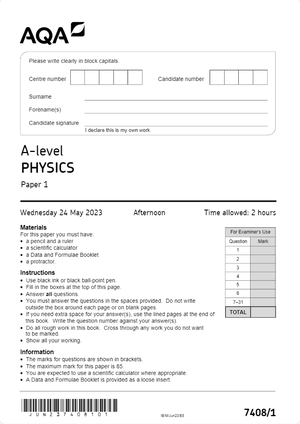June 2016 MS - Component 1 WJEC Physics AS-level - GCE AS MARKING SCHEME SUMMER 2016 PHYSICS AS ...