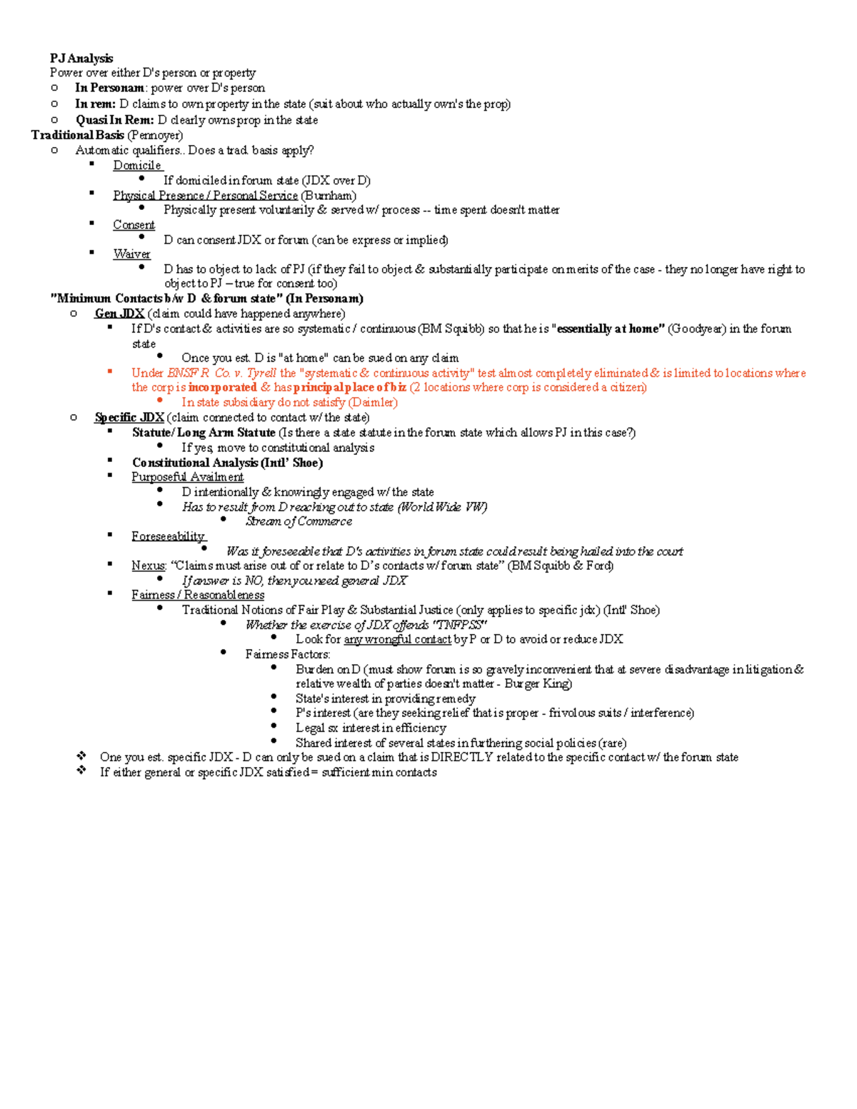 Civ Pro Attack Outline AP - PJ Analysis Power over either D's person or ...