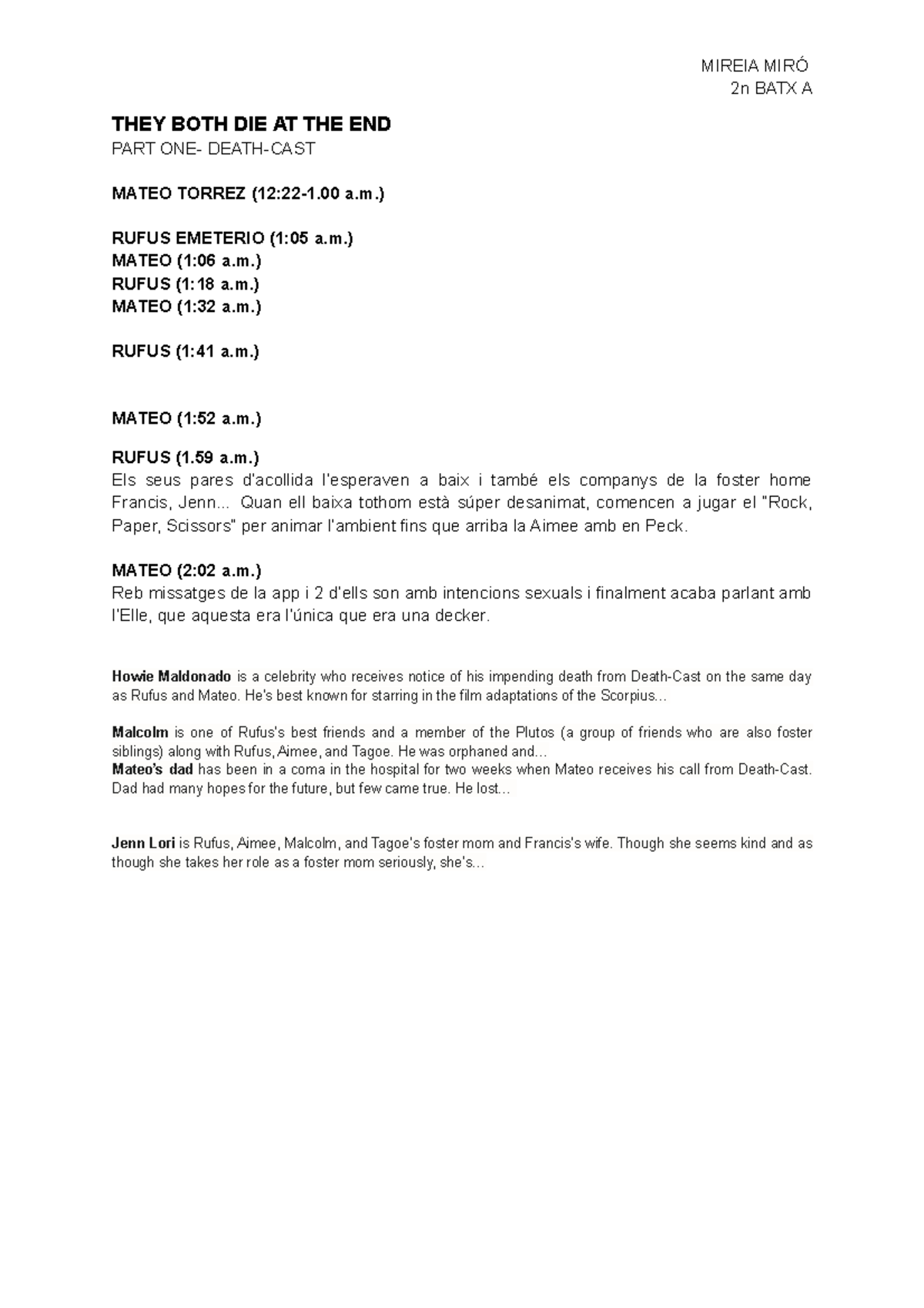 Còpia de THEY BOTH DIE AT THE END - MIREIA MIRÓ 2n BATX A THEY BOTH DIE ...
