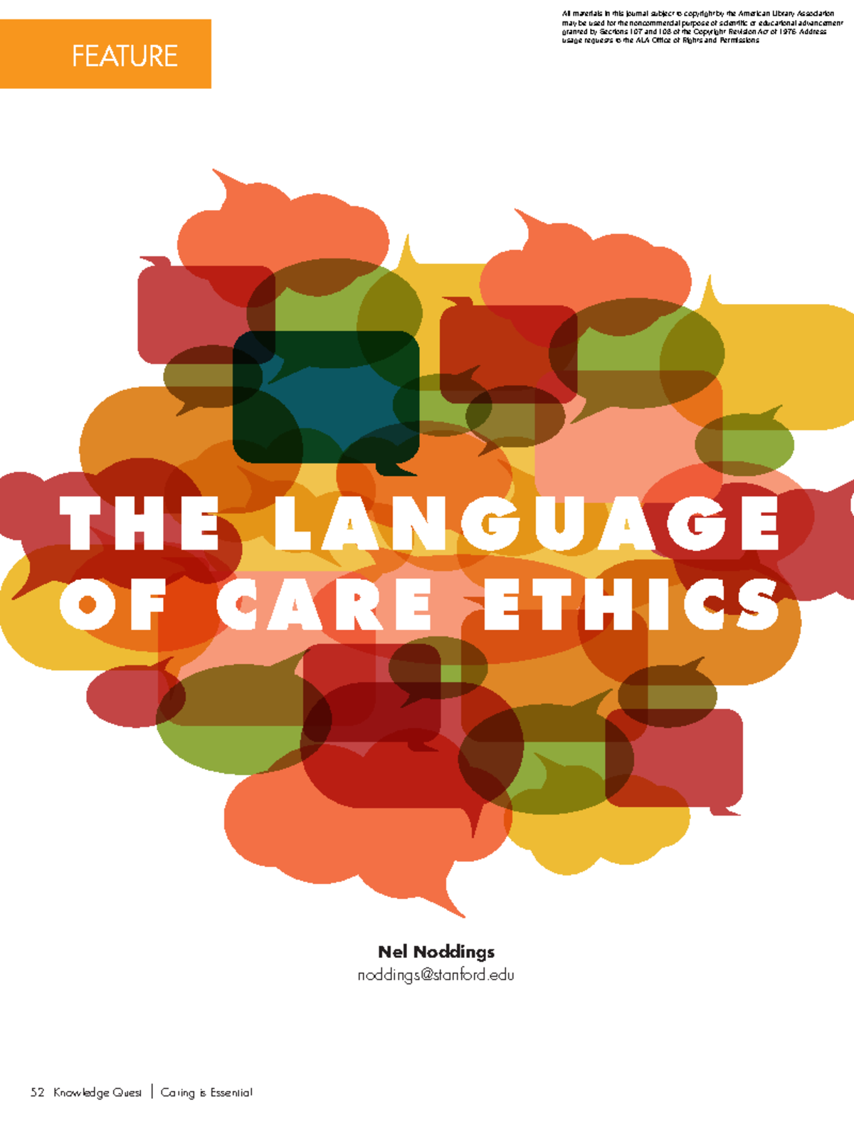 Noddings artikel - artiklar - Nel Noddings noddings@stanford FEATURE 52 ...