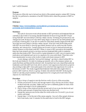 LNA UV - UV Mutagenesis Lab Report - LNA: UV Damage and Mutagenesis (3 ...