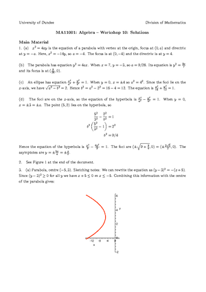 MA11001 Calculus Worksheet 5 Solutions - University of Dundee ...