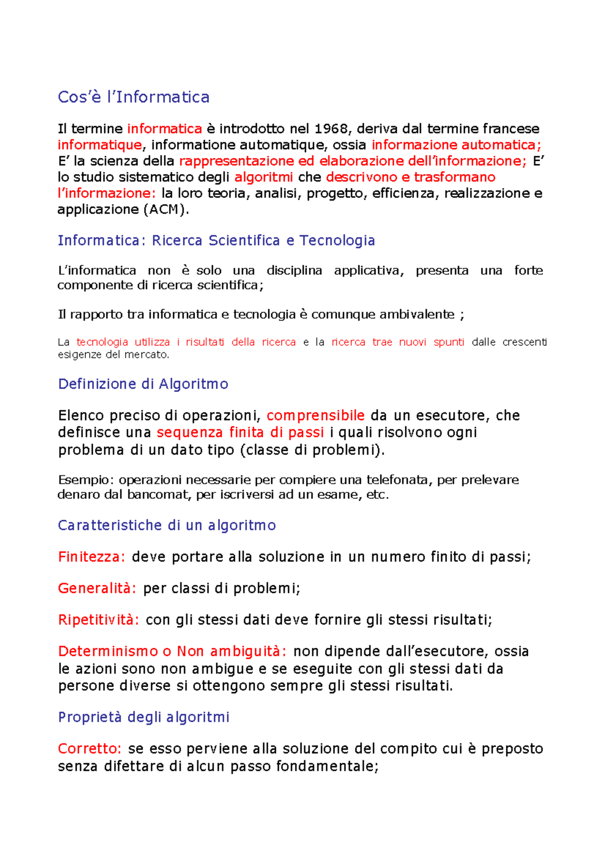 Esame di informatica - Cos’è l’Informatica ####### Il termine informatica èintrodotto nel 1968 ...