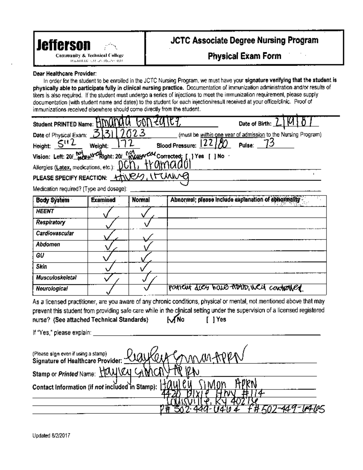 Physical exam - notes - NSG 101 - Studocu