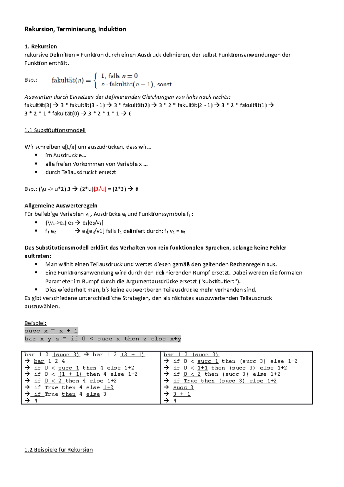 3. Rekursion, Terminierung, Induktion - Rekursion, Terminierung ...