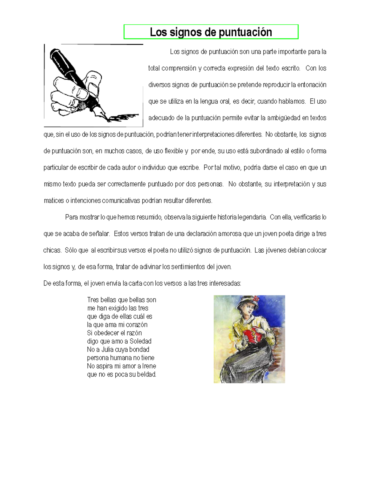 Signos de puntuacion en ortografía en la materia de español - Los ...