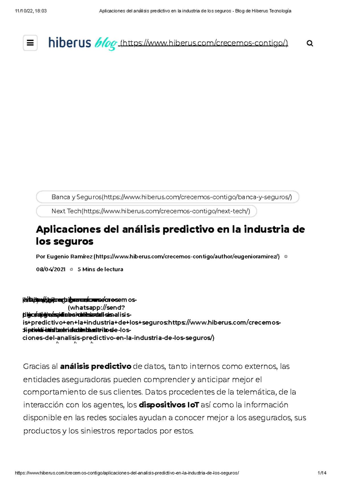 Aplicaciones del análisis predictivo en la industria de los seguros - Blog de Hiberus Tecnología ...